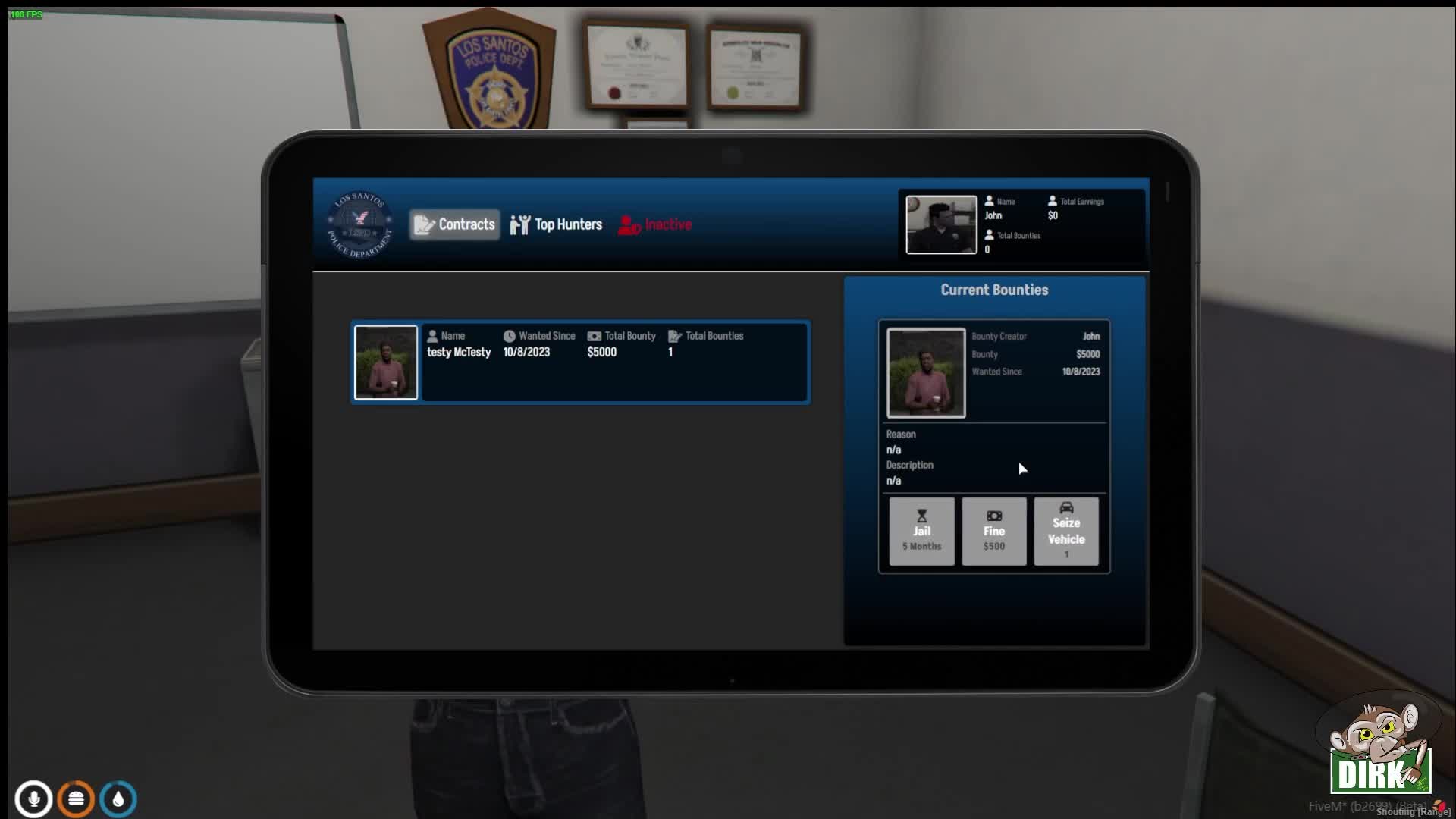 Bounty Hunters v2: Tablet Usage