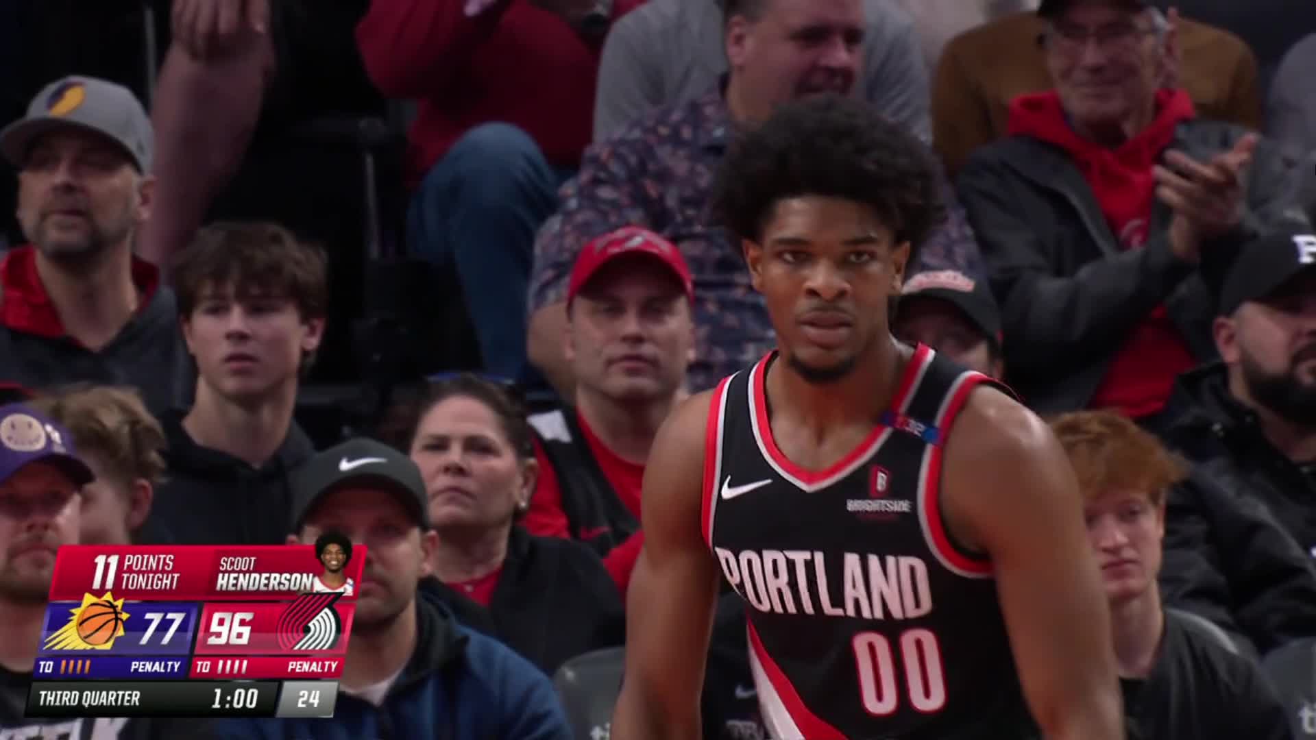 Watch Grant shows off the length as he blocks KD's fader and Scoot finishes on the fastbreak ...