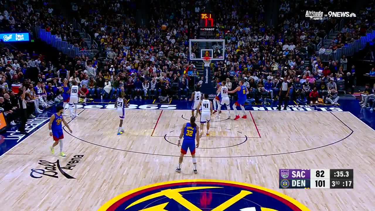 Watch [Highlight] Nikola Jokić fires a bullet pass to Julian Strawther ...