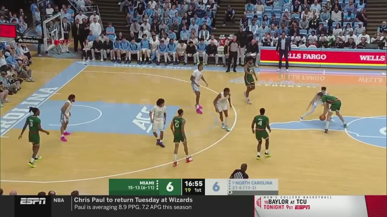 Watch Miami vs. North Carolina Full Game Replay | 2023-24 ACC Men's Basketball | Streamable