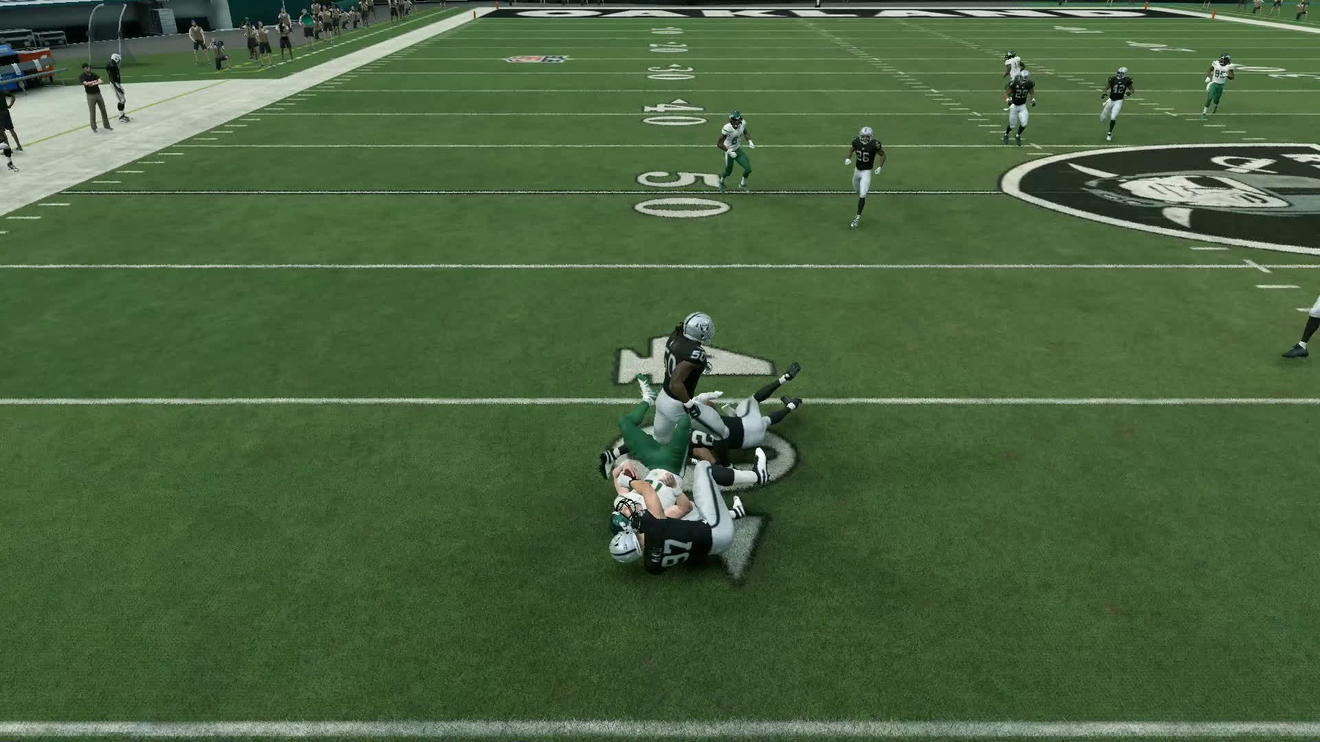 QB scramble away from pressure