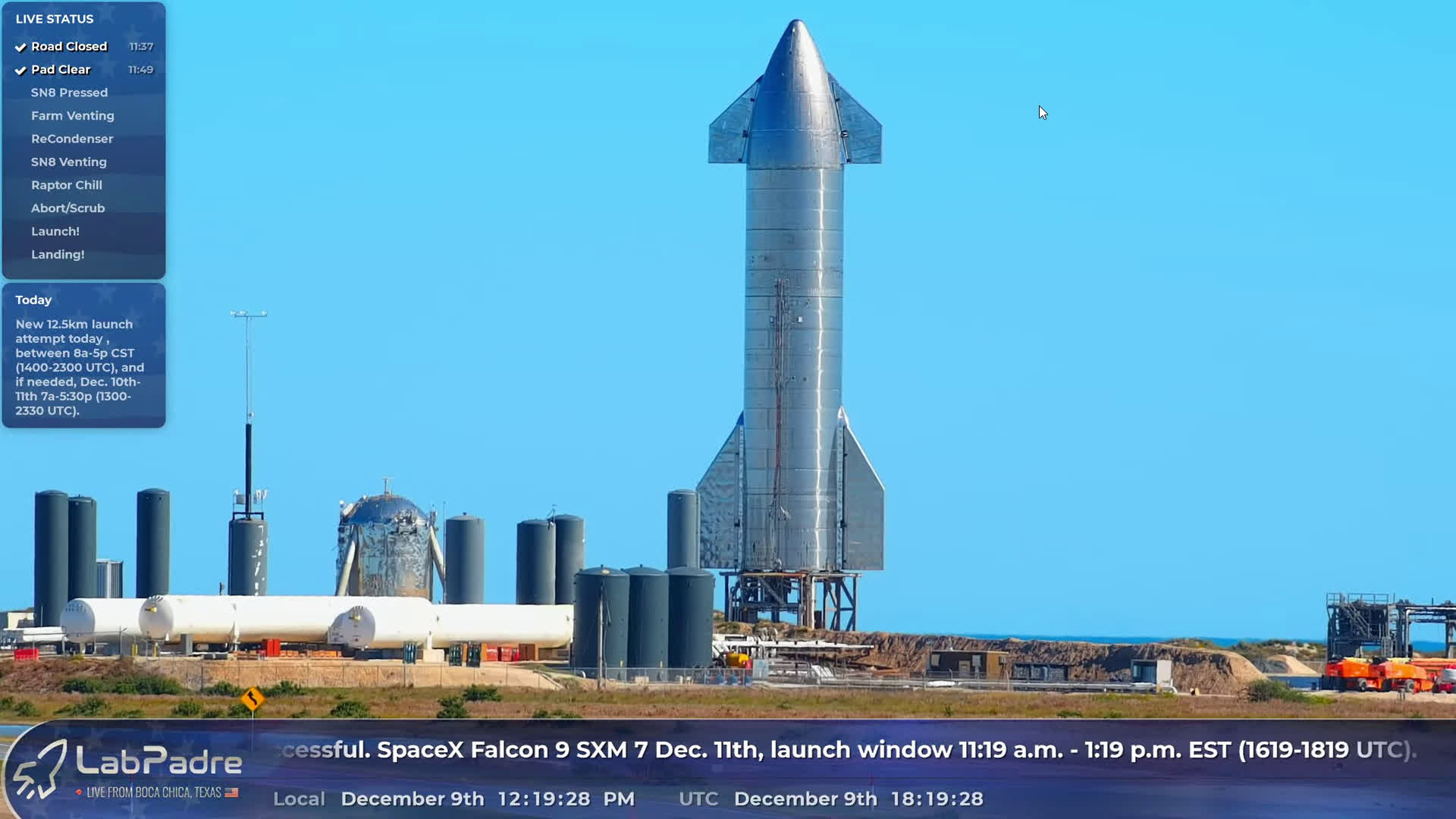 Nerdle Cam 4K- Starship SN8 Live At SpaceX Boca Chica Launch Facility