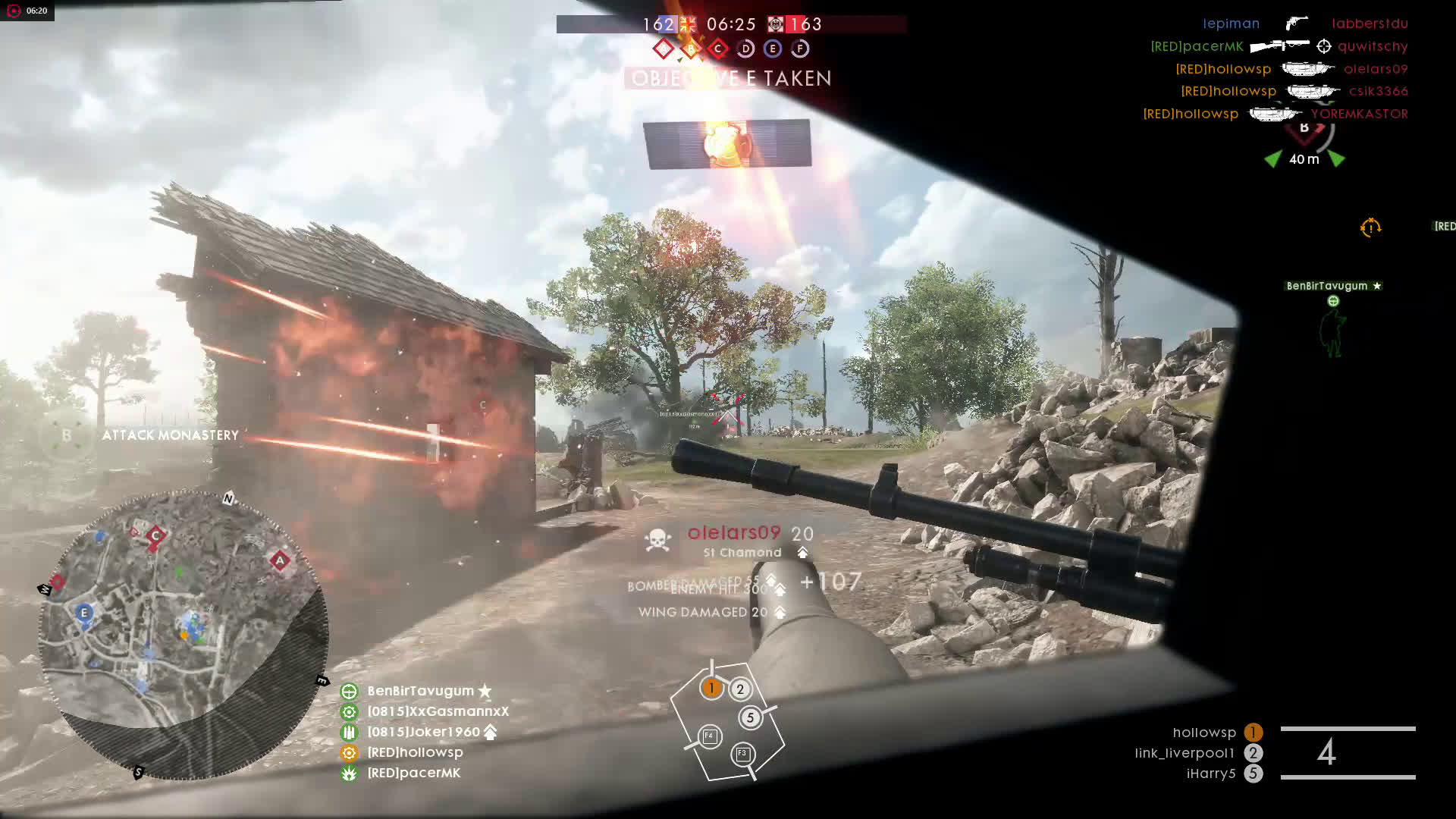 Assault tank bomber takedown