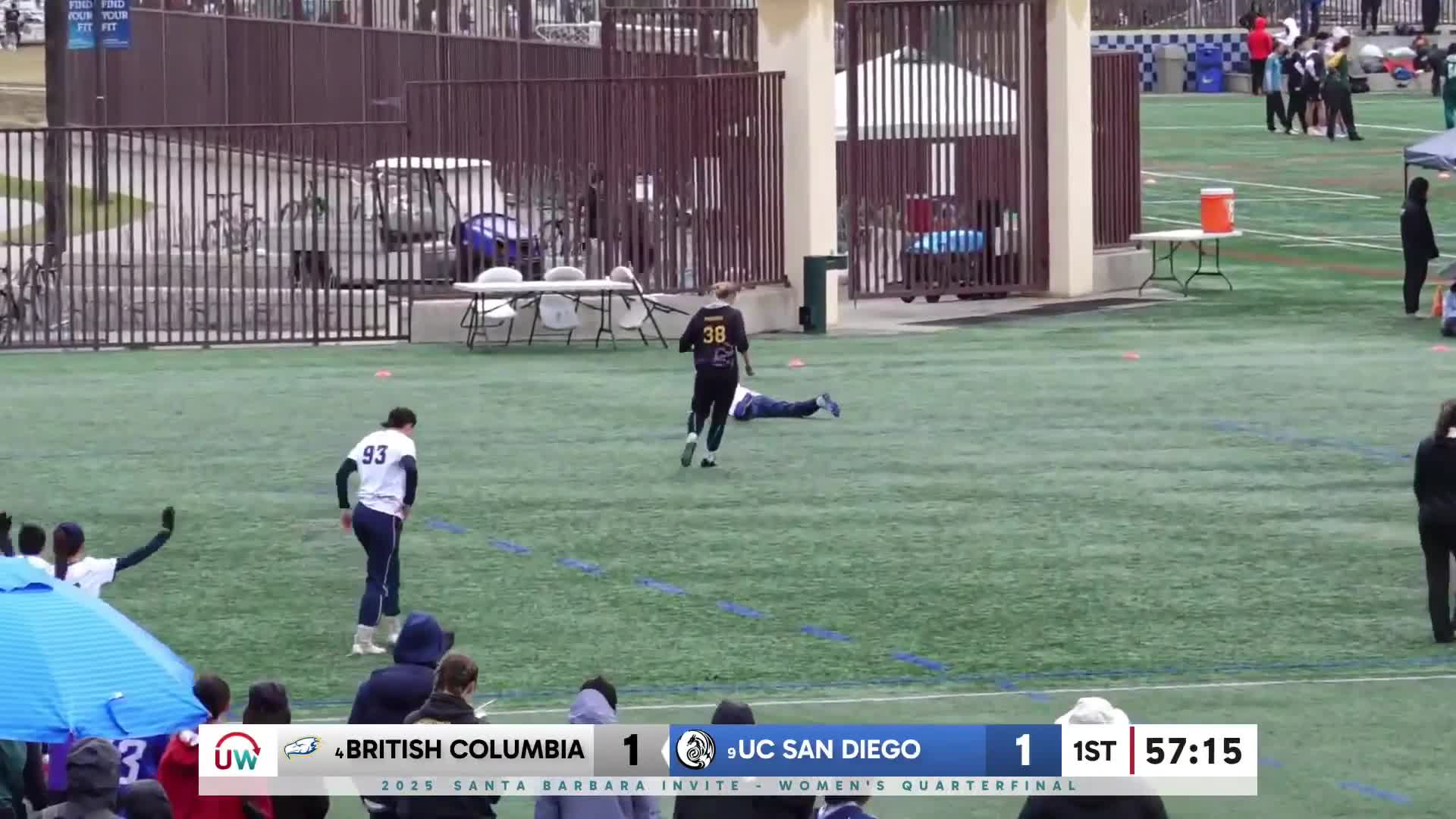 Watch British Columbia's Claire Weng layout goal vs. UC San Diego ...