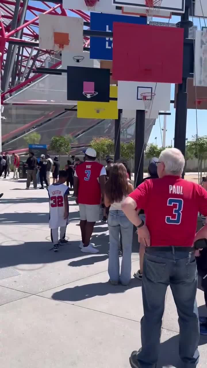 Watch Joey Linn - Clippers fans are lined up outside Intuit Dome to see Chris Paul rein ...