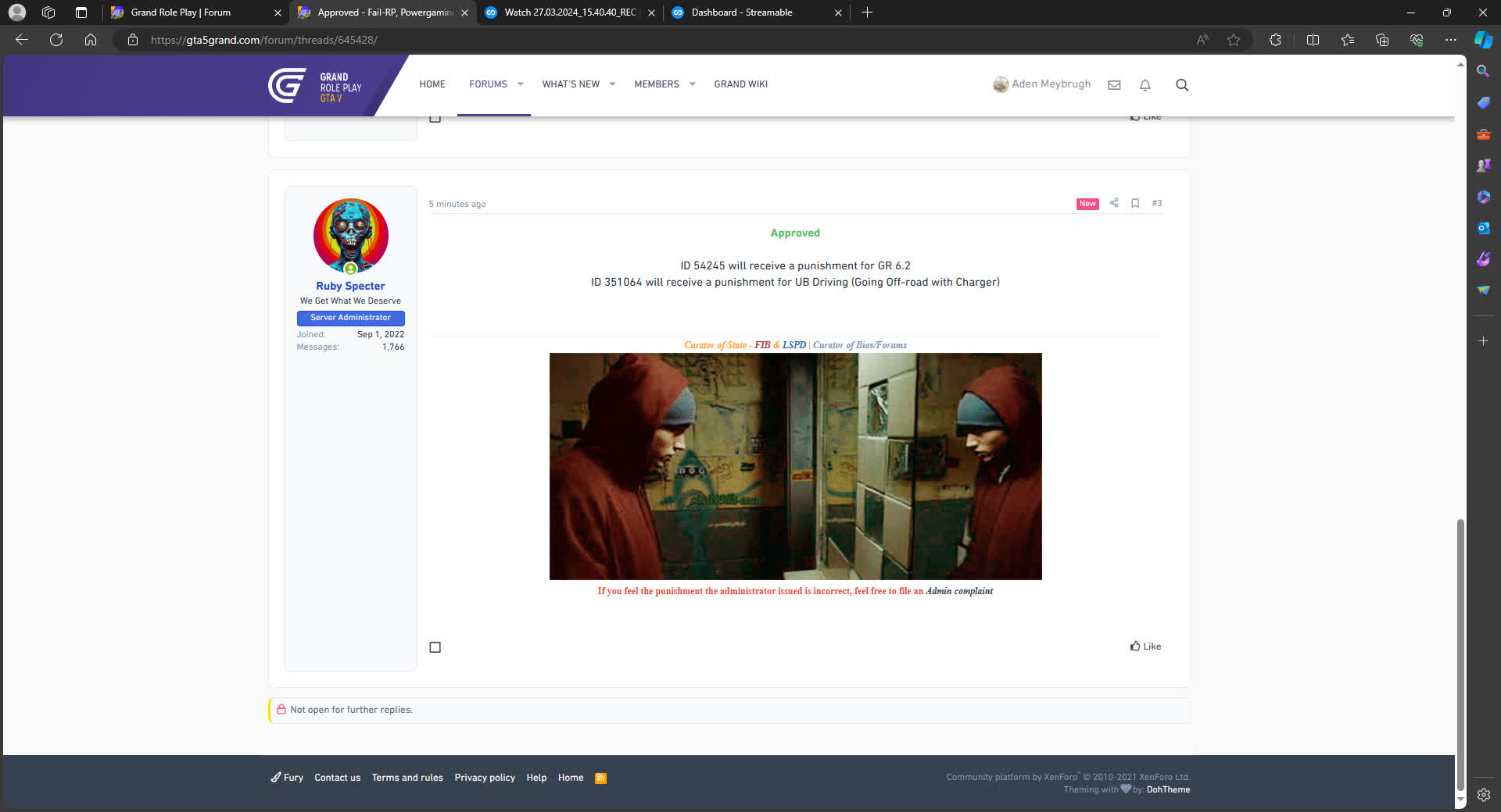 Watch Approved - Fail-RP, Powergaming _ 54245 _ Grand Role Play _ Forum and 3 more pages ...