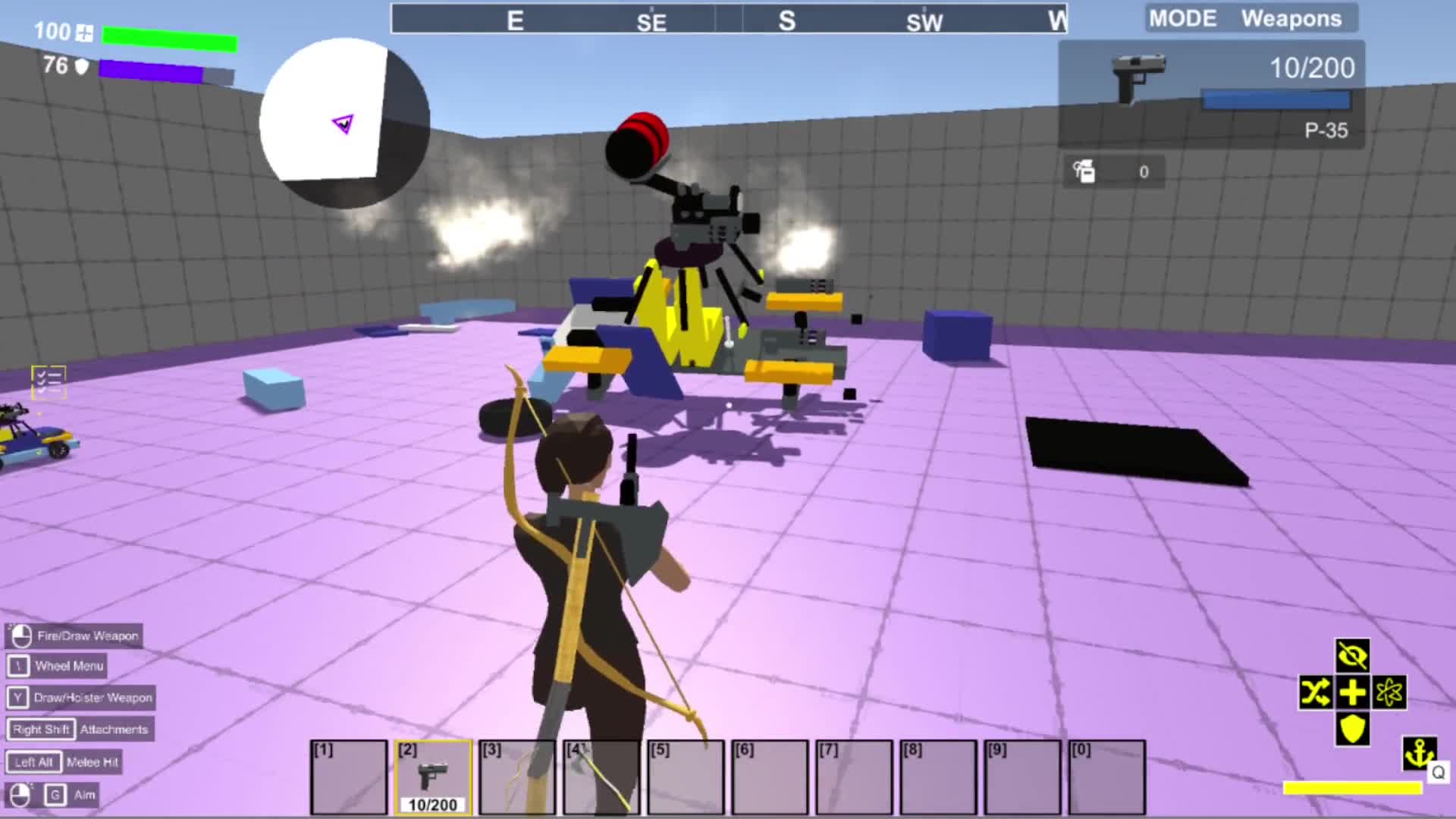 vehicle with parts to damage and disattach