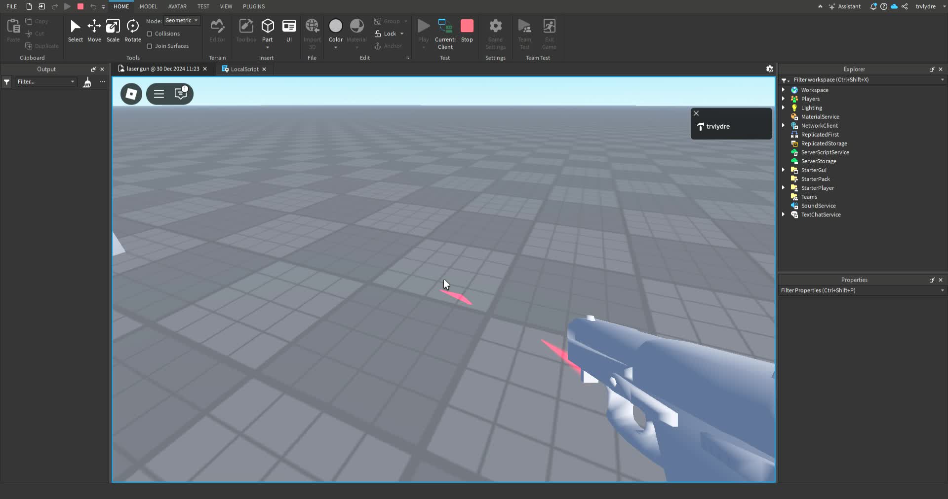Watch laser gun - Roblox Studio 2024-12-30 11-24-19 | Streamable