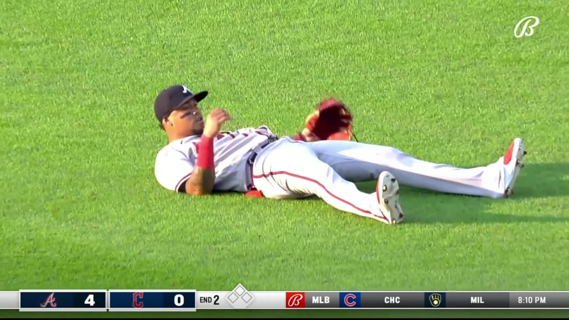 Orlando Arcia saves a run with a great play.