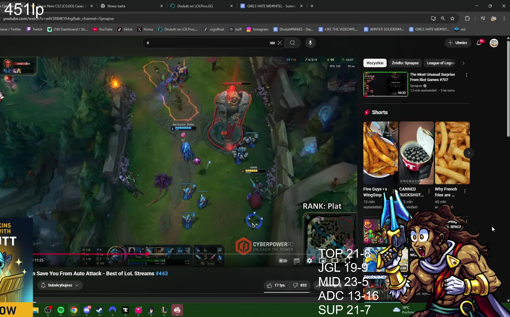 Watch Drututt on his all role acc about ADC bot lane | Streamable