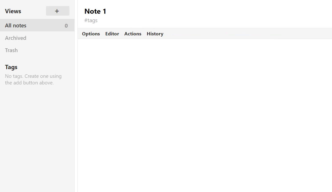Expand the editor while shrinking the notes list and tags pane