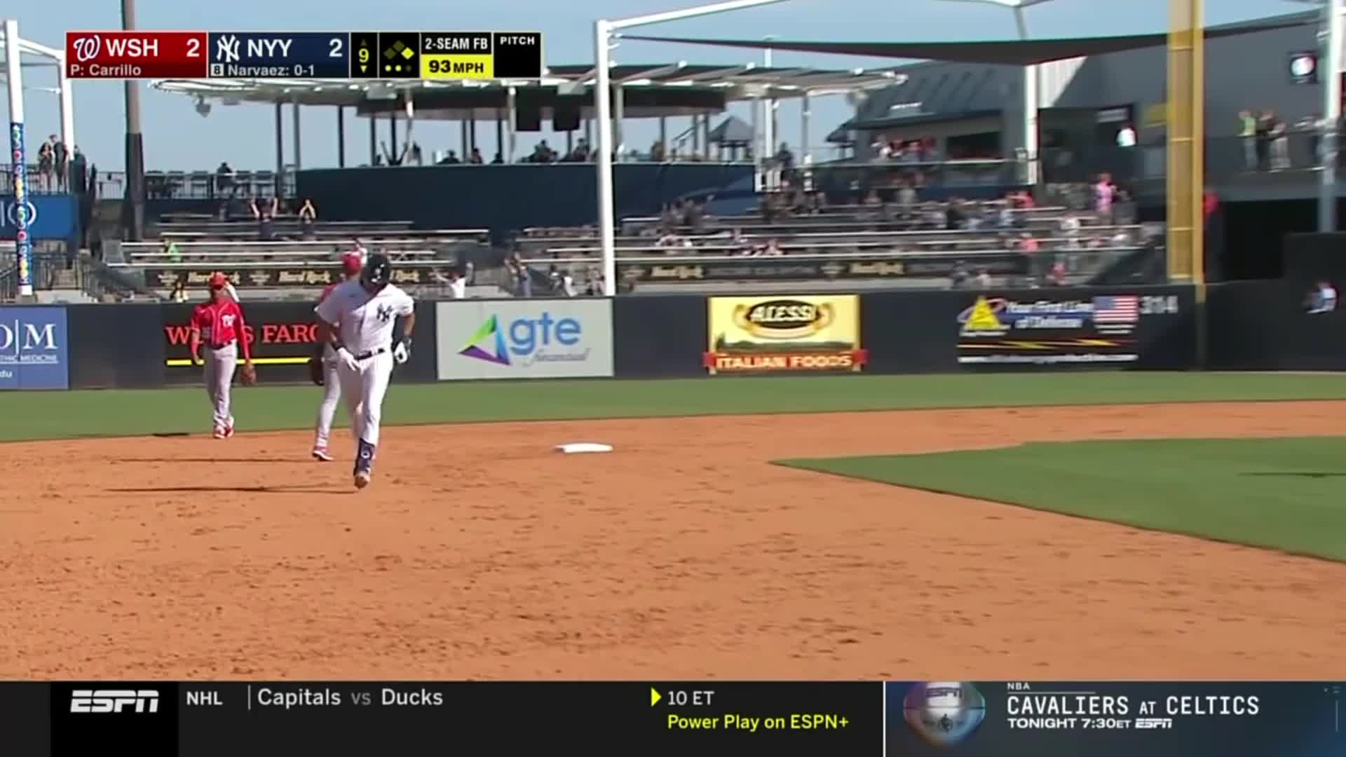 Carlos Narvaez and the Yankees walk-off the Nationals with a 2-run homer.
