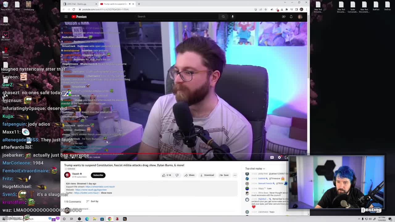 destiny wishes death to vaush