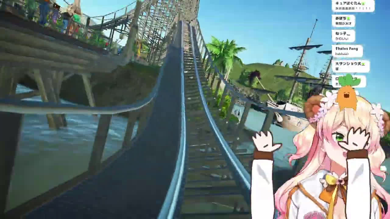 Riding a jet coaster with Nene