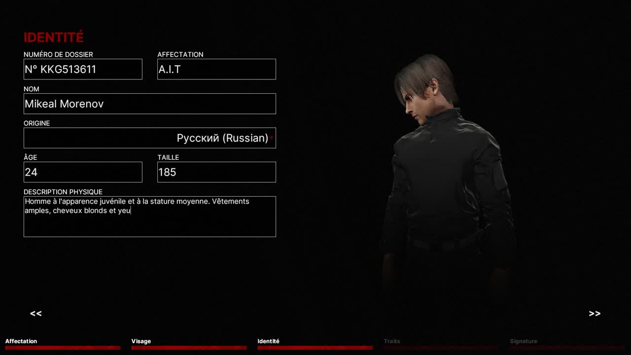 Ahnenerbe - Character Creation Menu