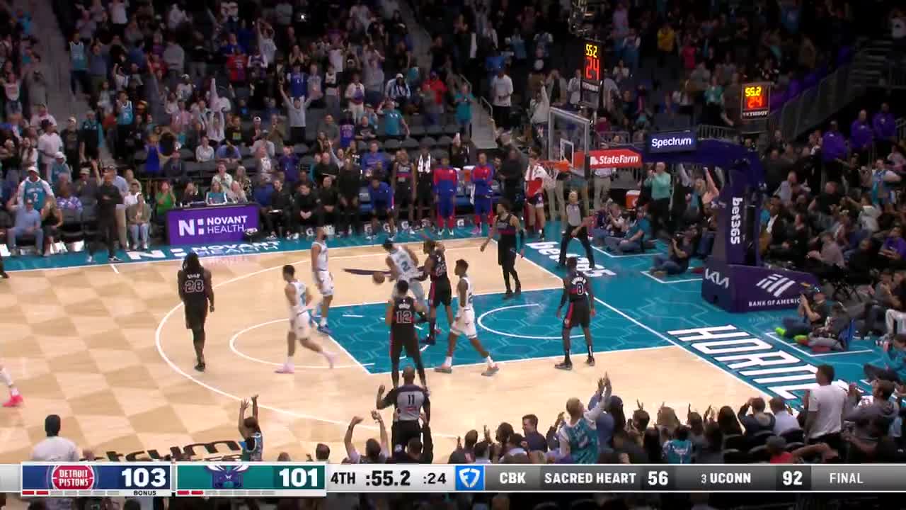Watch NBA - LAMELO STEPBACK 3 FOR THE LEAD 🤯🤯 HORNETS UP 1 ON NBA LEAGUE PASS... 24.8 SECONDS ...