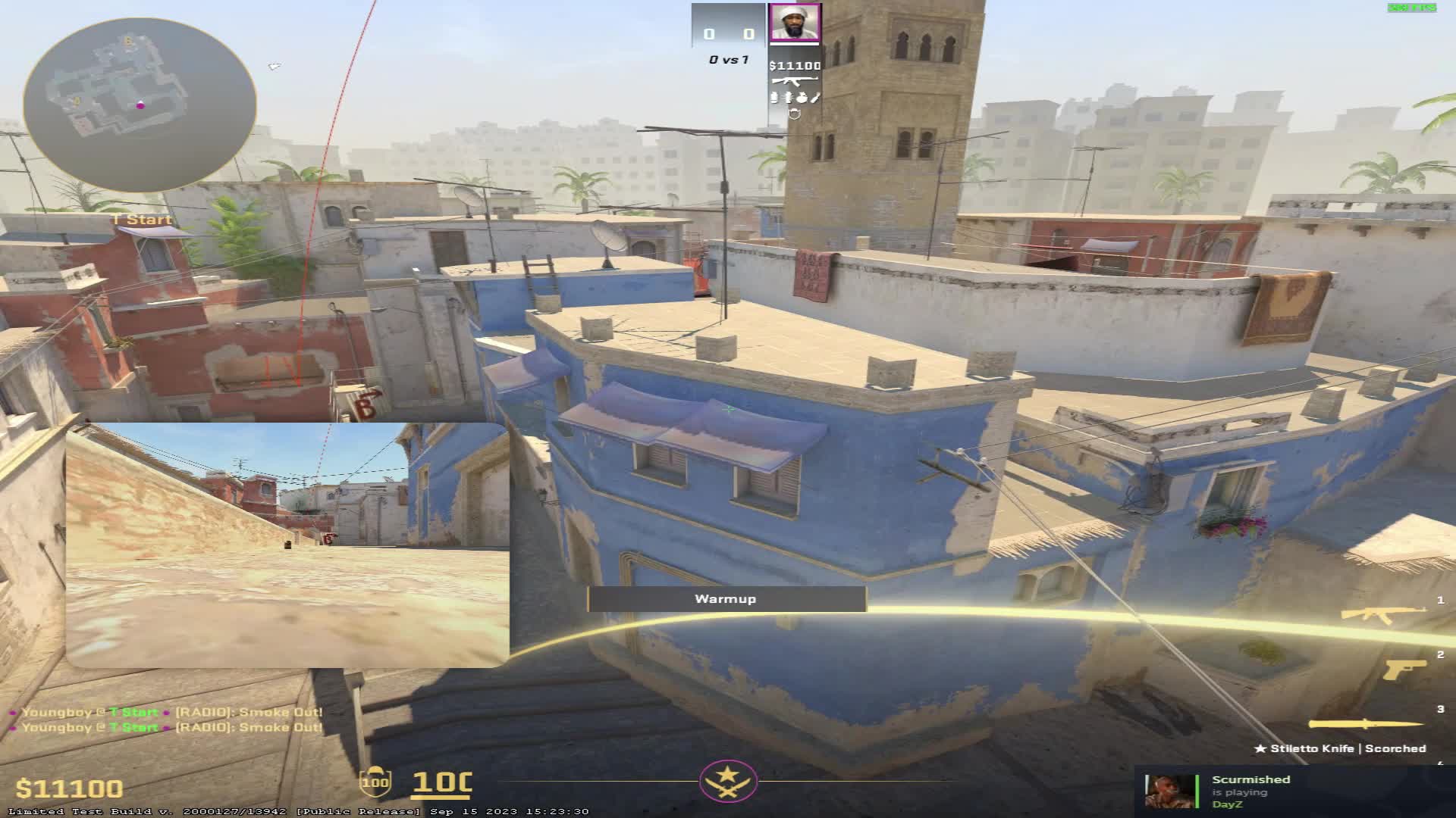 Mirage Window + Top Mid (From T Spawn)