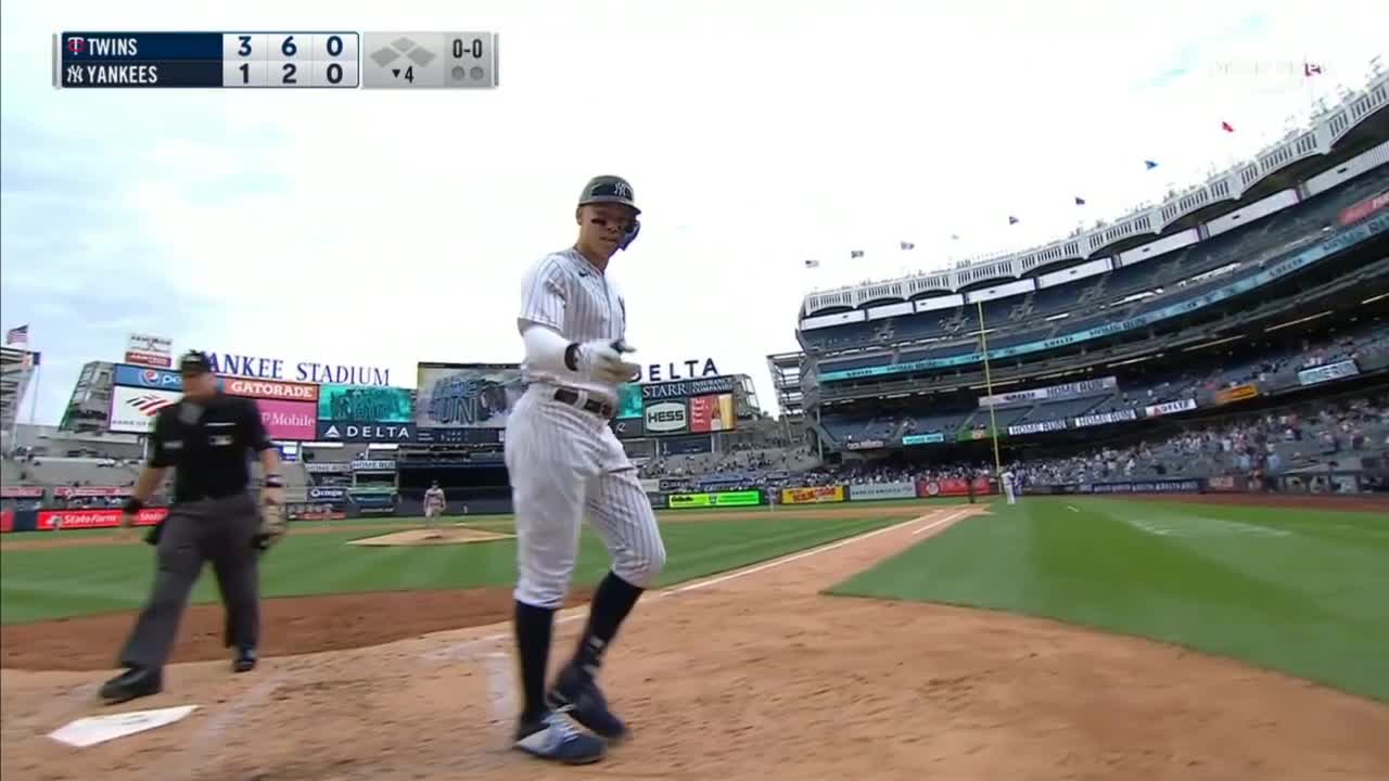 Aaron "Double Nickels" Judge sends #55 deep to left field