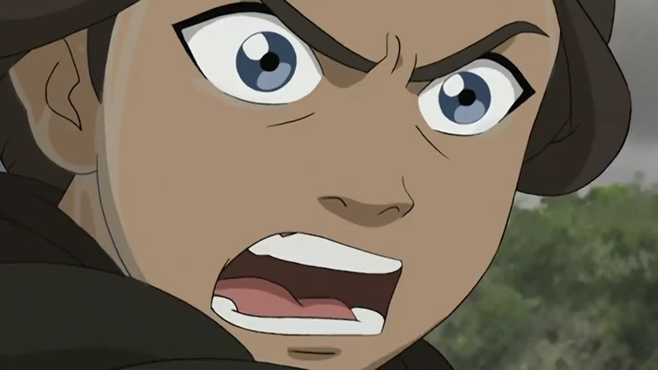 Katara stops rain and makes a dome of water and ice spikes