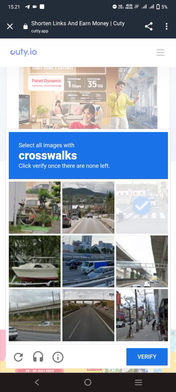 Cara melewati cuty.io
