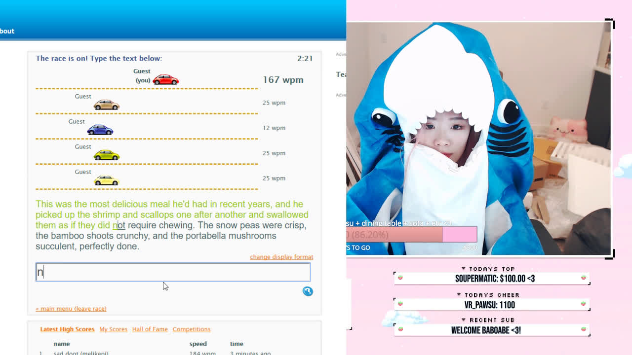 iGumDrop plays TYPERACER