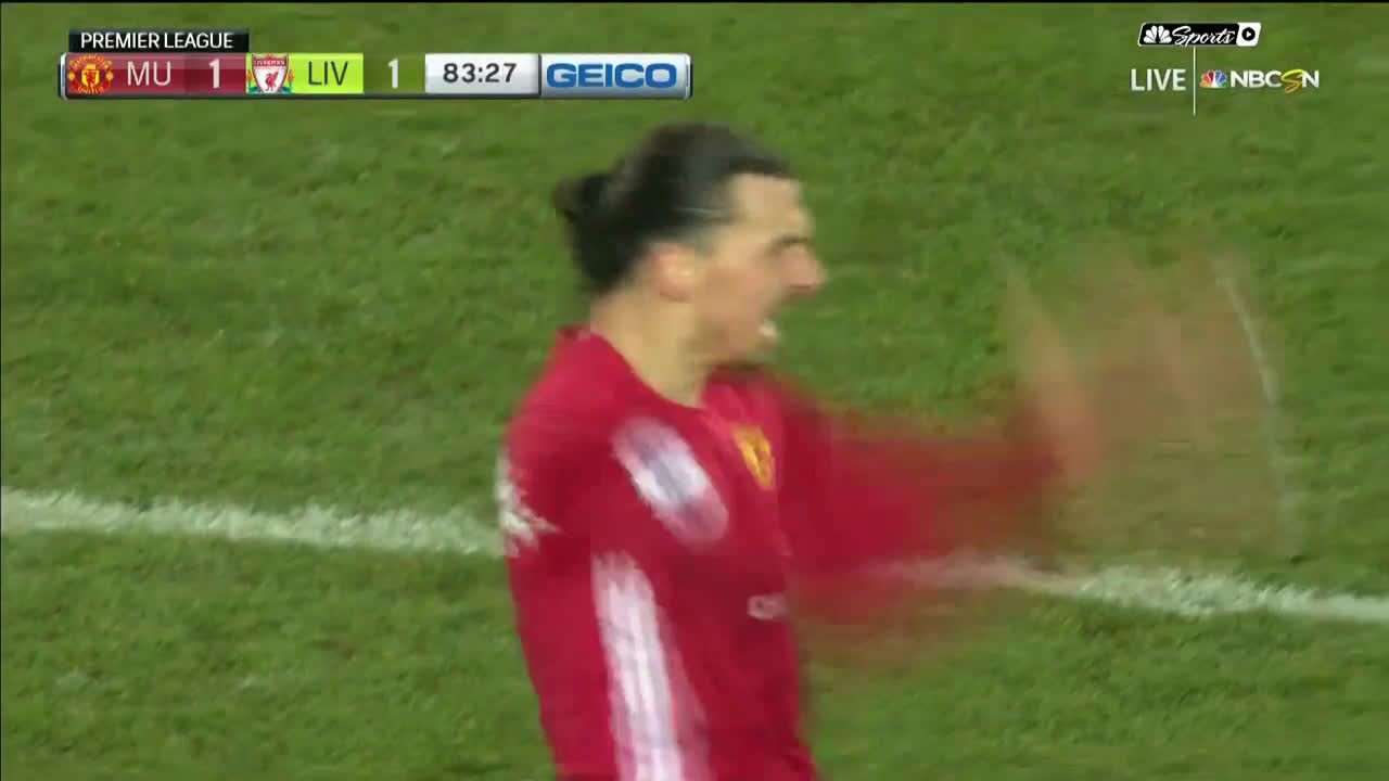 Zlatan Ibrahimovic's header equalizes for Manchester United v. Liverpool