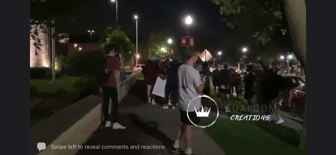 University of Nebraska-Lincoln students protest outside Fiji frat house ...