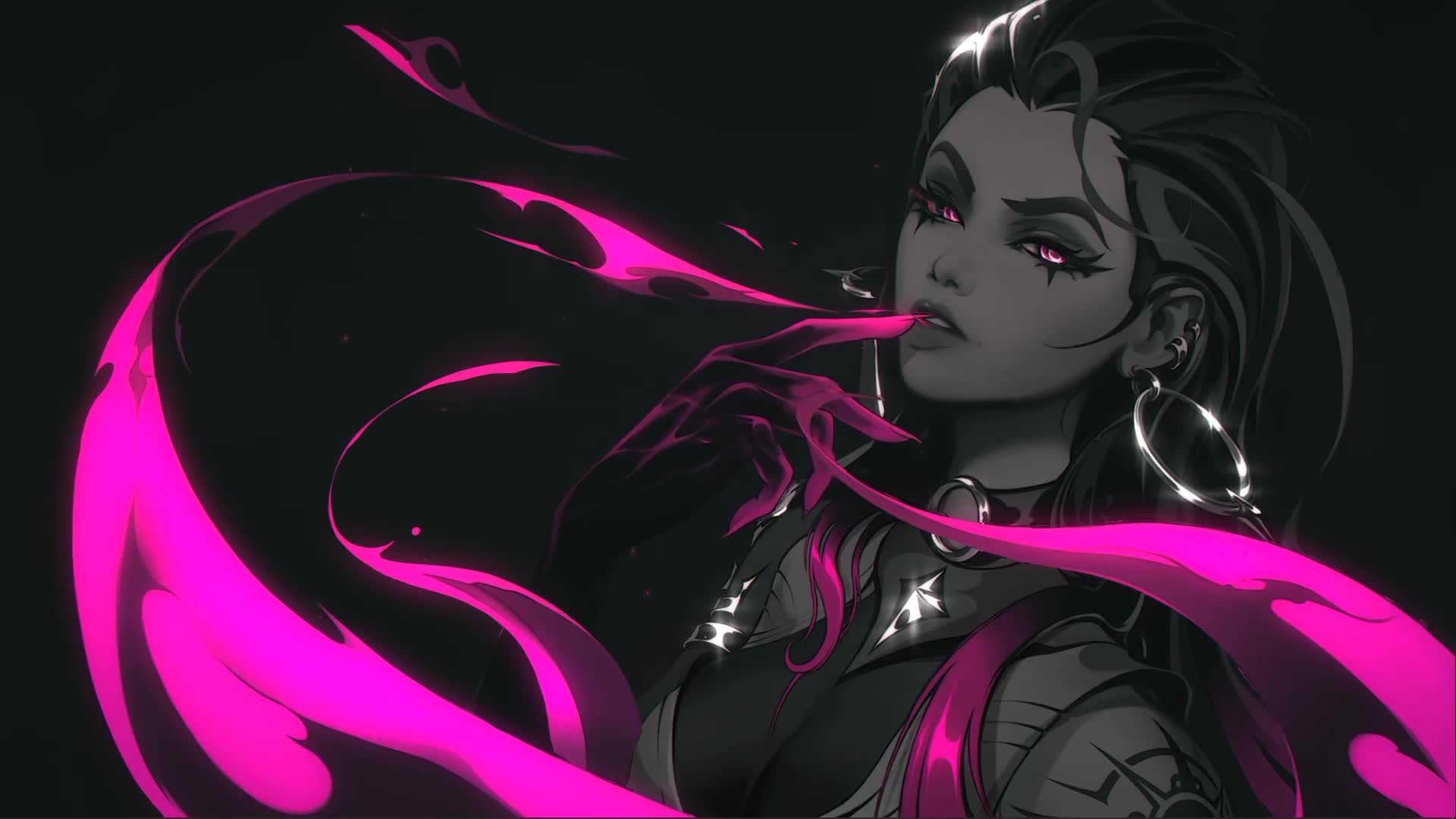 Watch Reyna Valorant Game Artwork By Excharny Live Wallpaper | Streamable