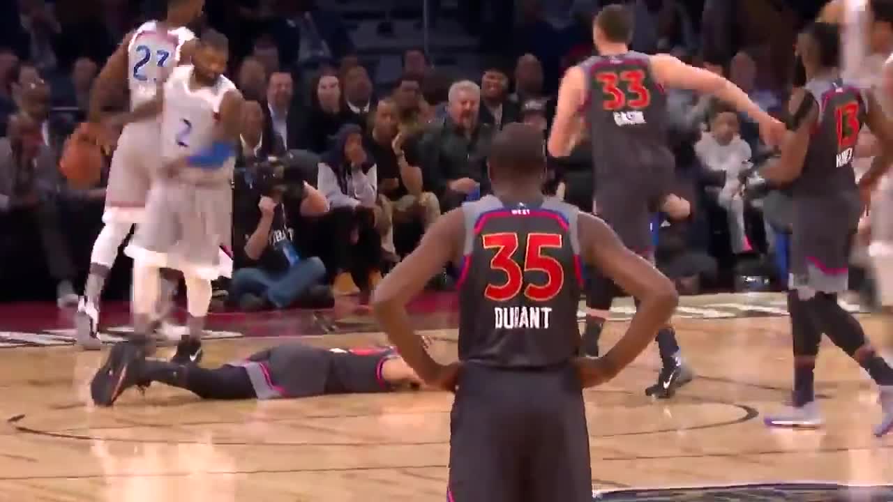 Watch Giannis Antetokounmpo Dunks Twice On Steph Curry! Curry Gets Out Of The Way | Streamable