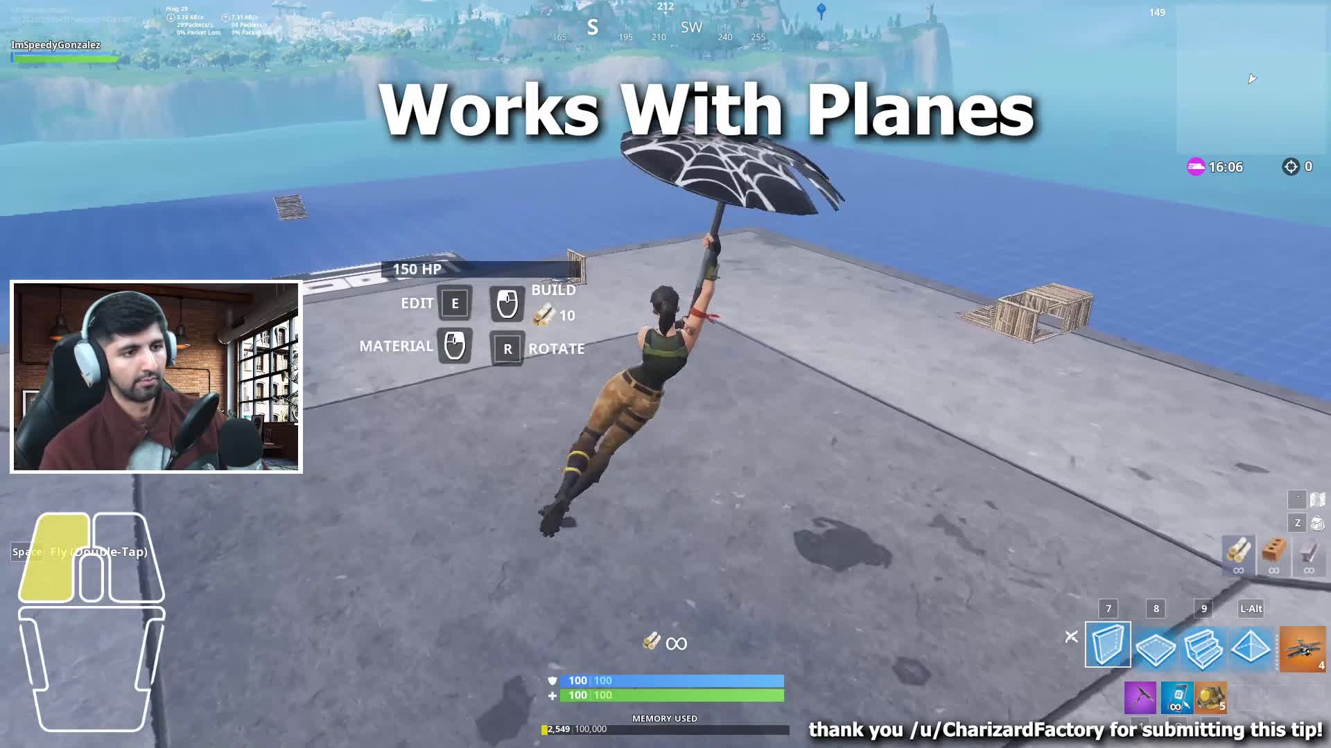 turbo building fortnite gliding down trick