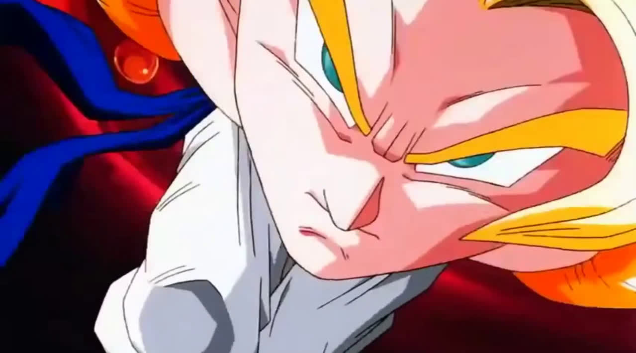 Super Gogeta knee-to-backflip kick