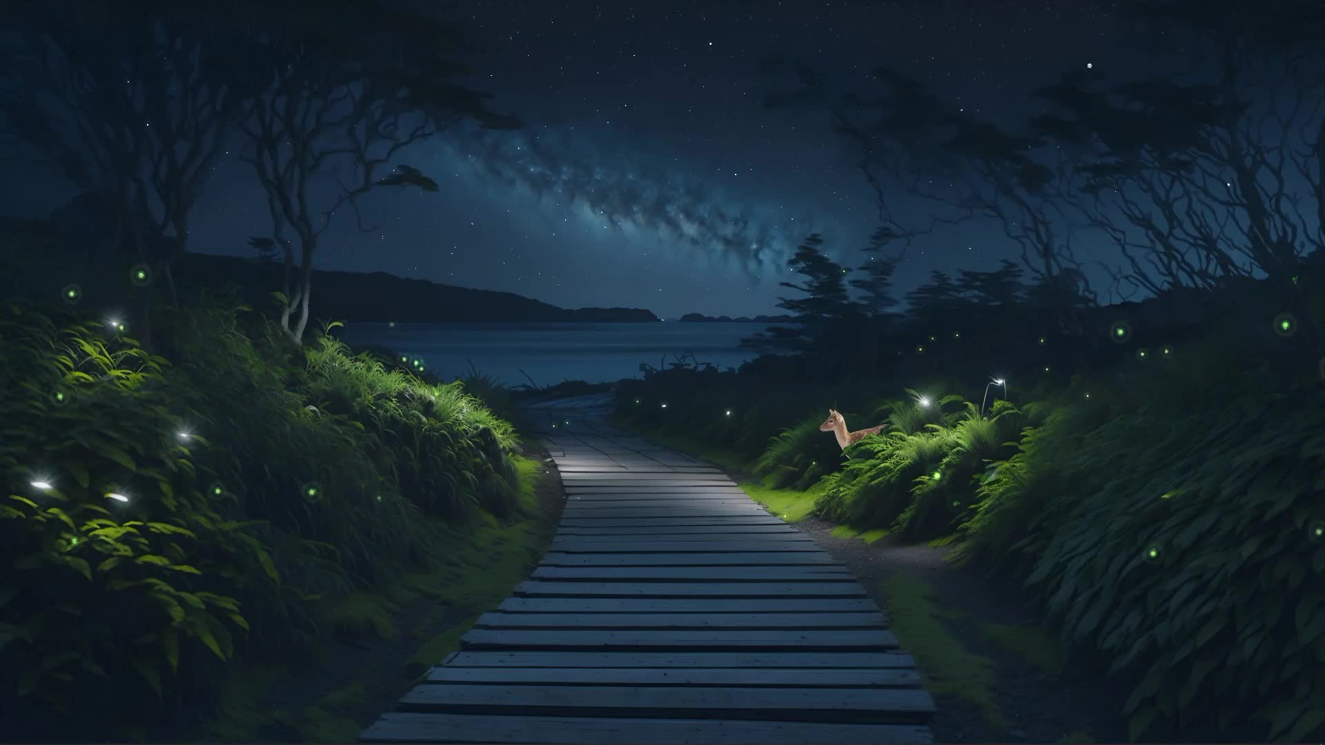 Forest And Deer HD Live Wallpaper