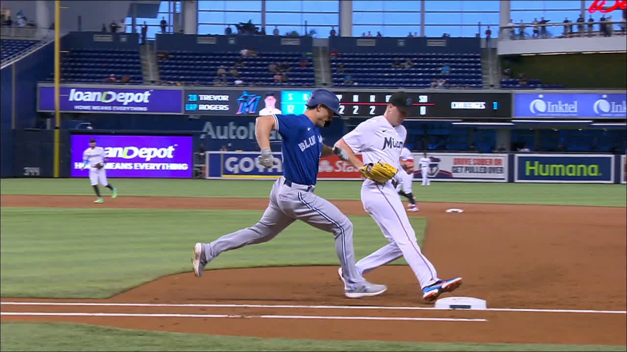 Ryan Wills calls Randal Grichuk safe despite Trevor Rogers clearly ...