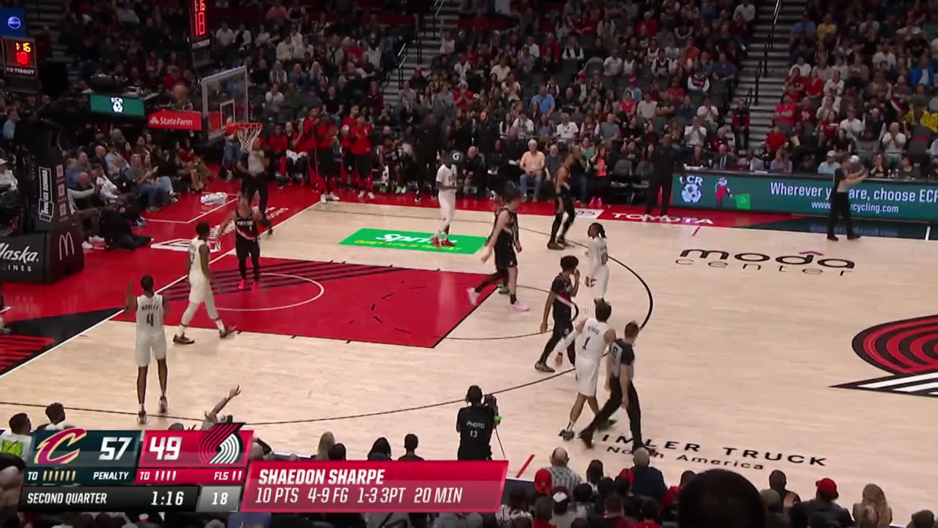 Watch Clingan gets the block, then Deni lobs it up to a levitating Shaedon Sharpe for the two ...