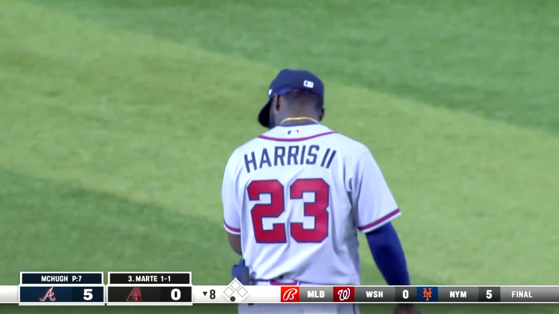 Michael Harris robs Josh Rojas with an incredible diving catch in center.