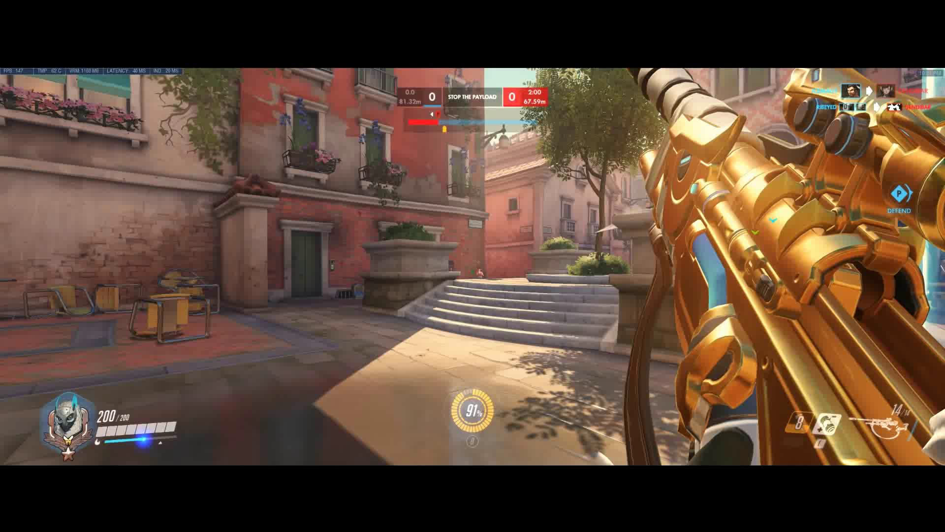 "Winston coming behind"