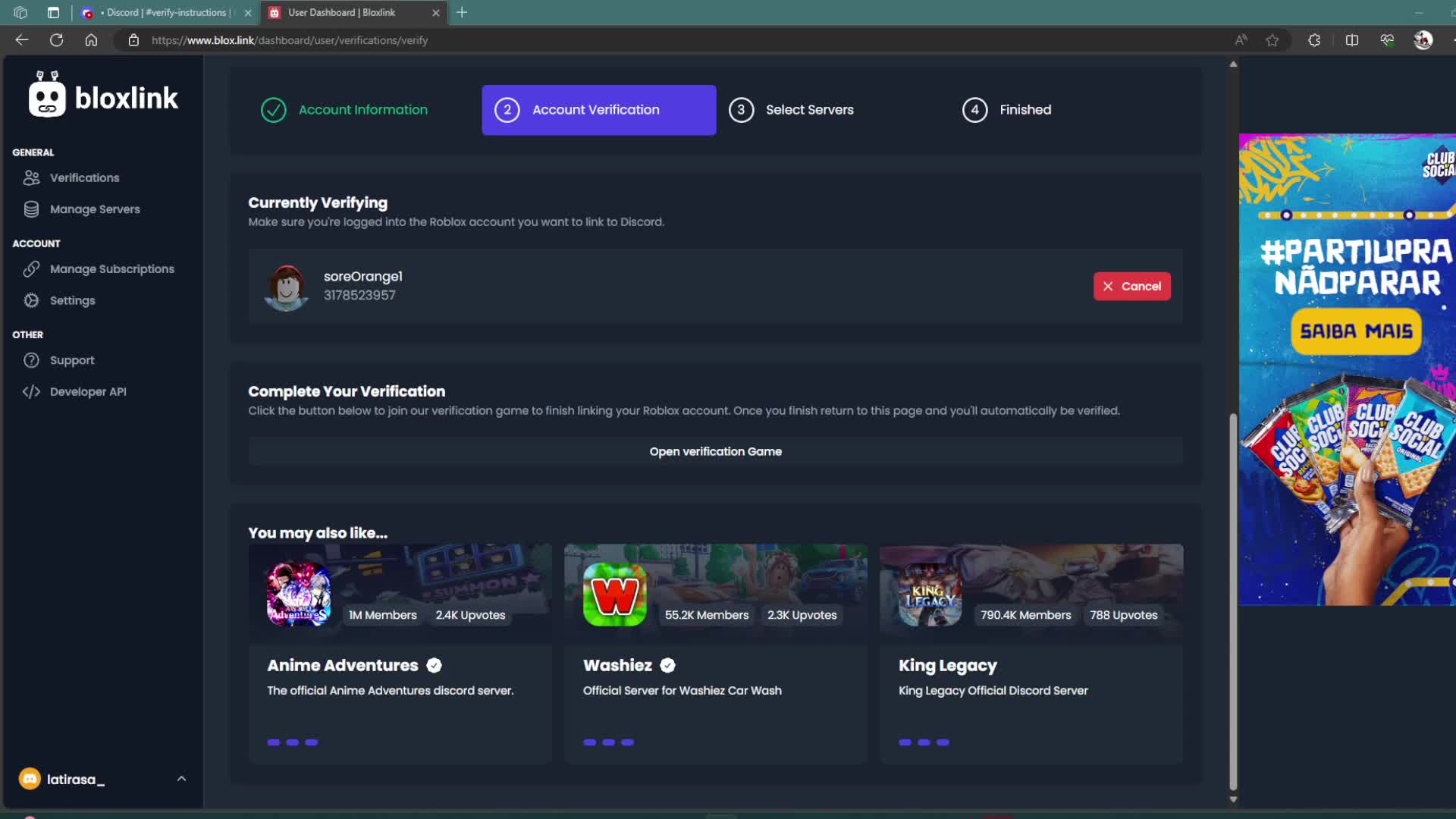 Verificação Bloxlink