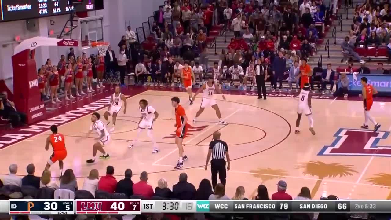 Max Lewis - 3P miss vs. LMU