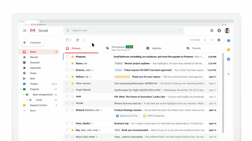 Gmail AMP