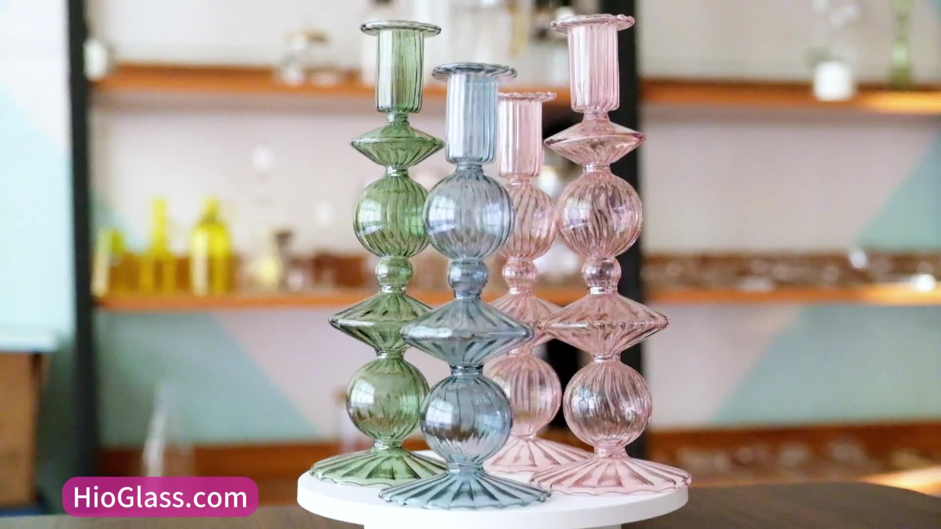 Watch 1028+1028-1 Glass Taper Candle Holder | Streamable