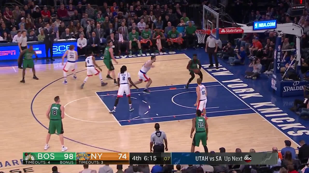 Jaylen with the two-handed tomahawk jam!