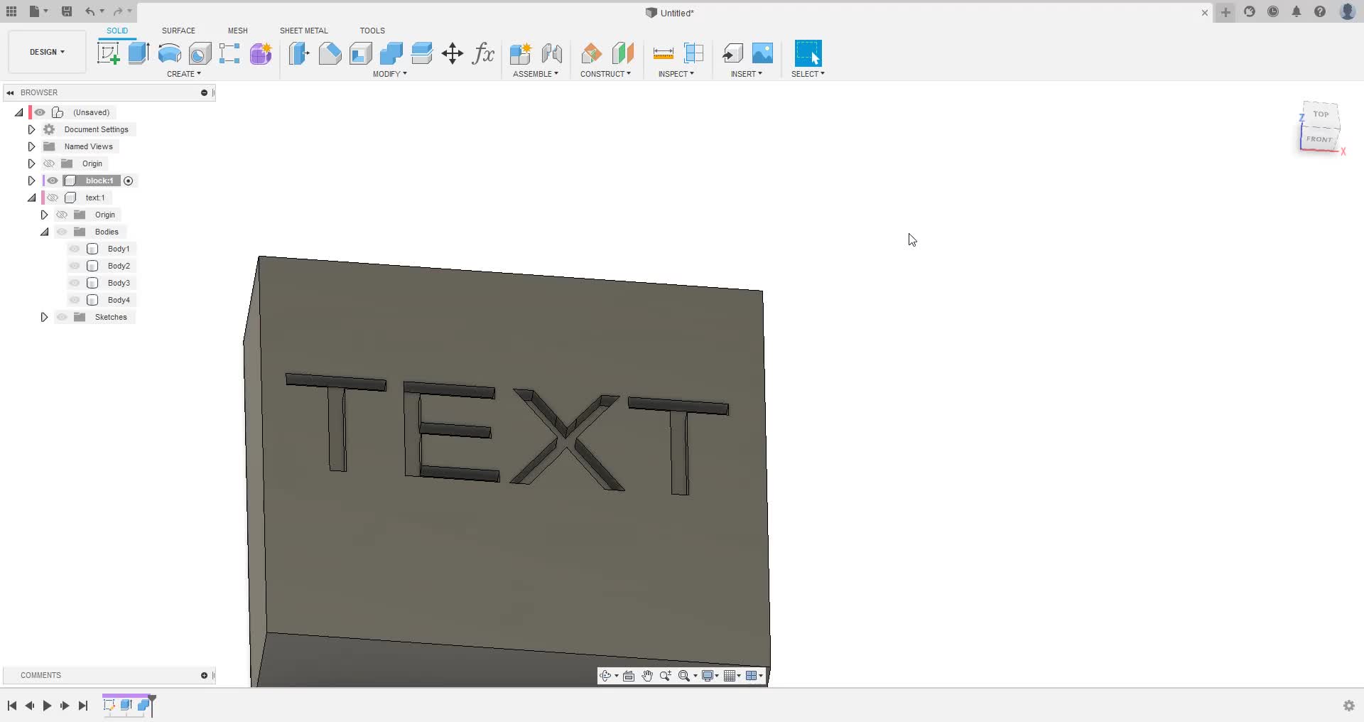 text on block fusion example