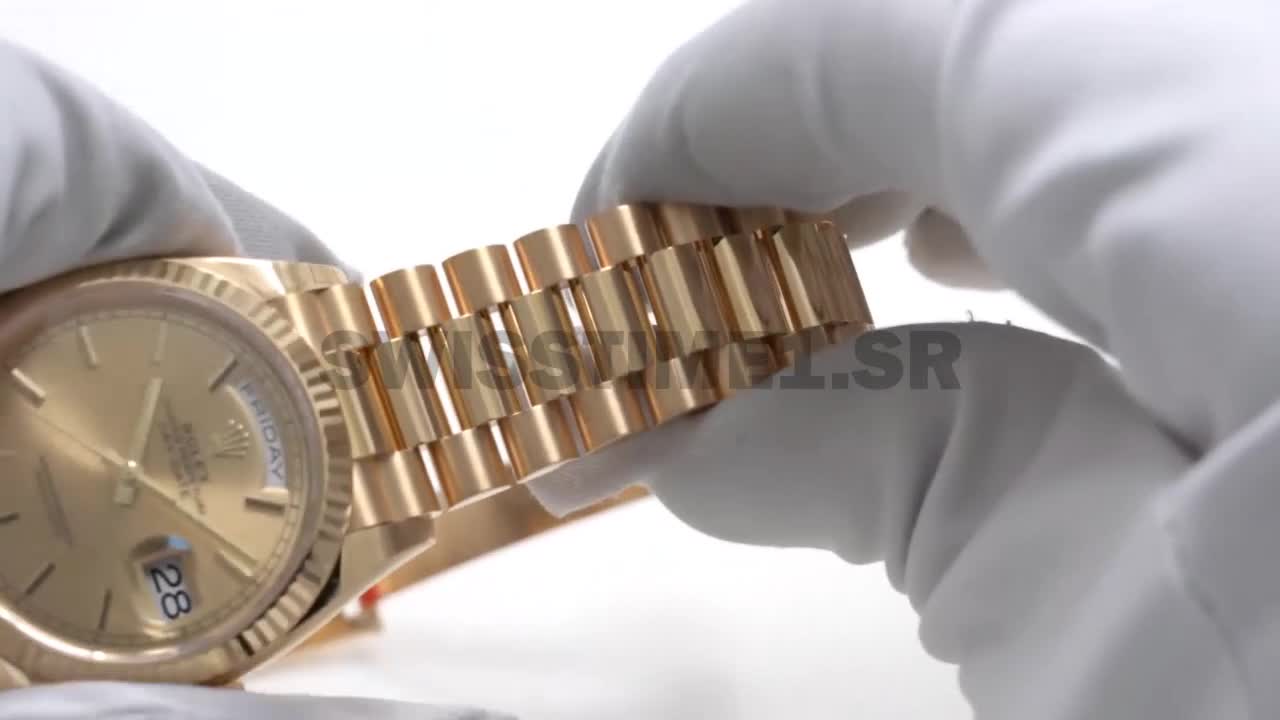 Watch Swisstime-sr-Rolex Day-Date 36mm gold dial Ref. 128238 | Streamable