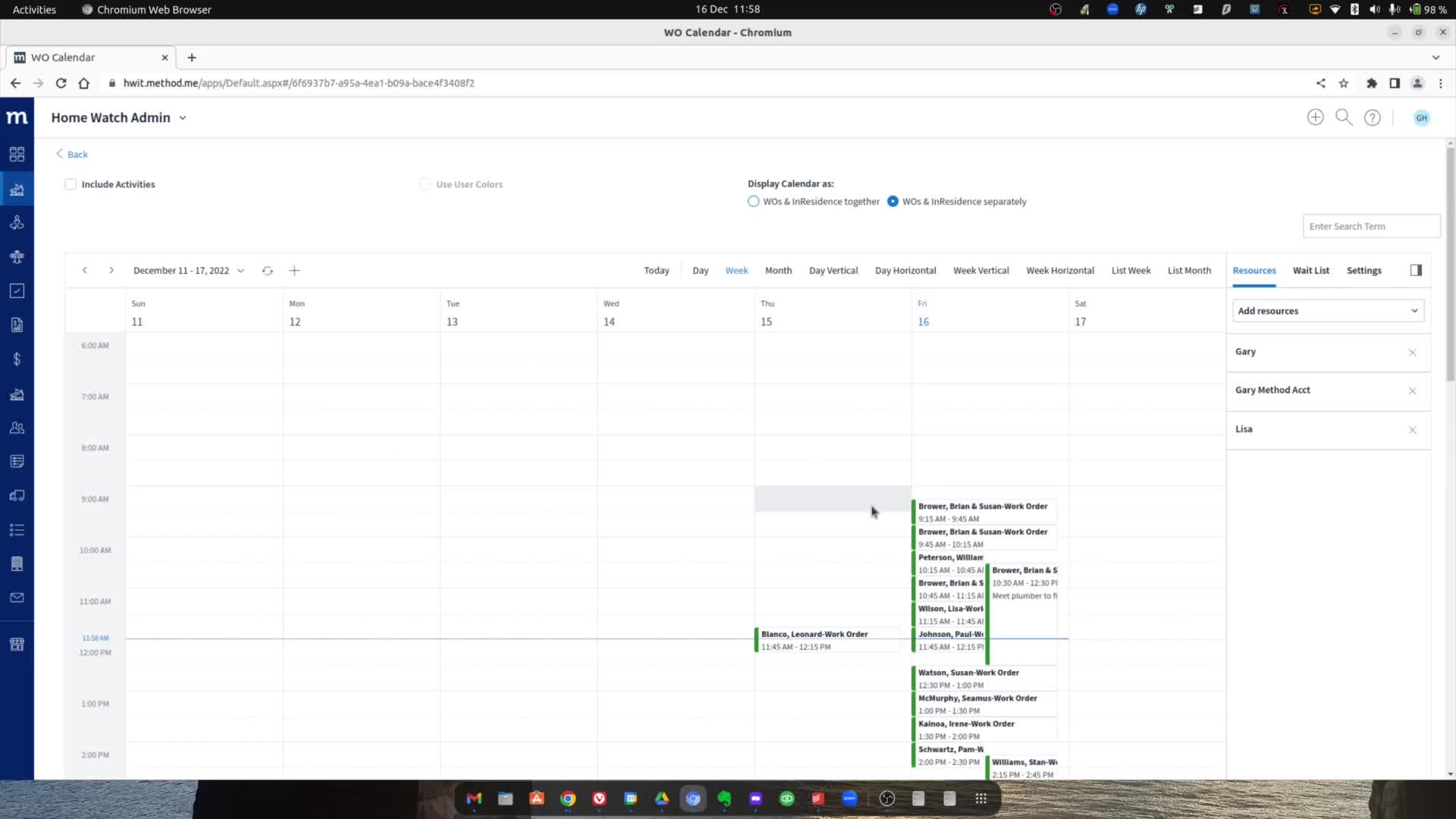 Using the Calendar and Wait List