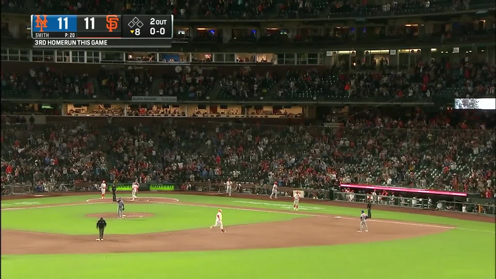 Joc Pederson hits his third home run of the night, this time tying the game 11-11.