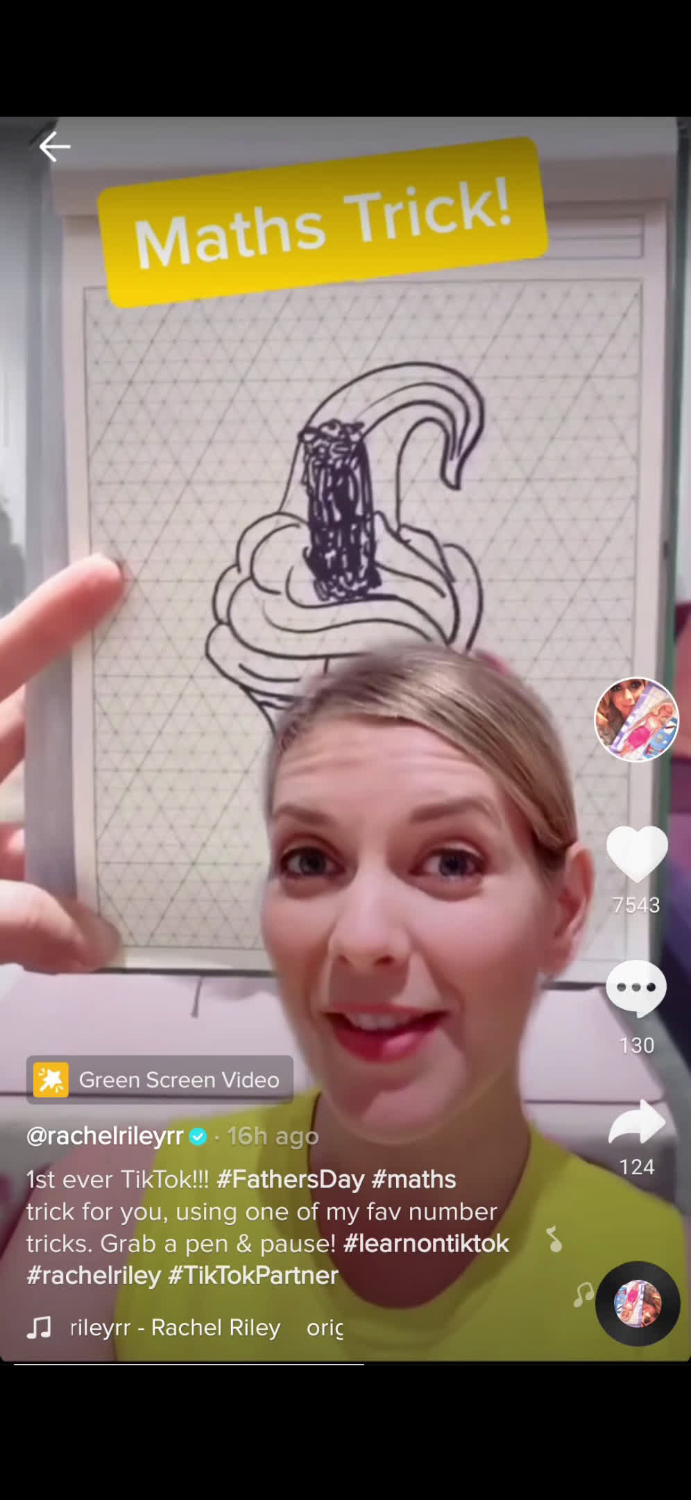 TikTok Rachel Riley 1st video