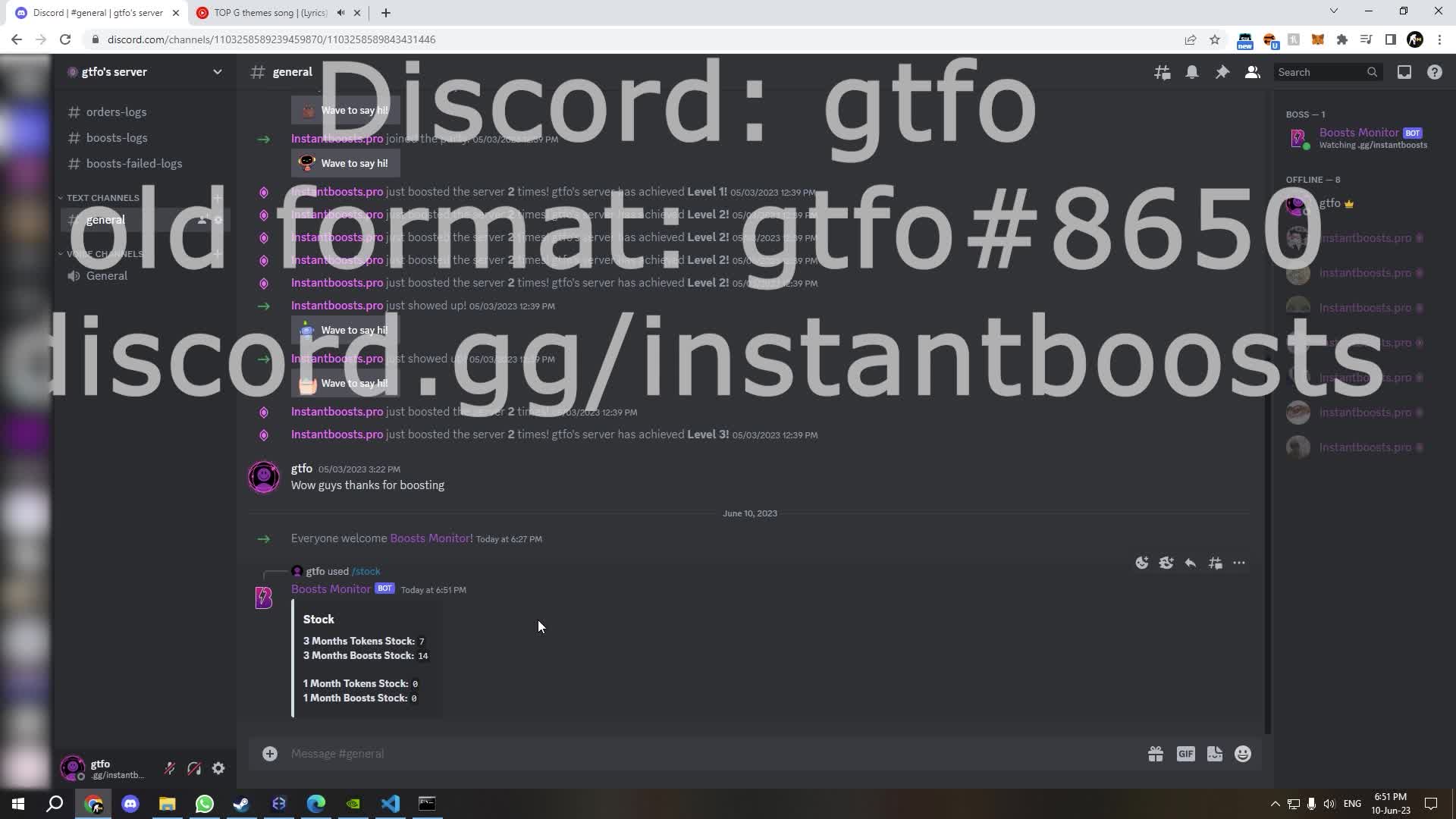 discord: gtfo | old format: gtfo#8650 | discord.gg/instantboosts ...