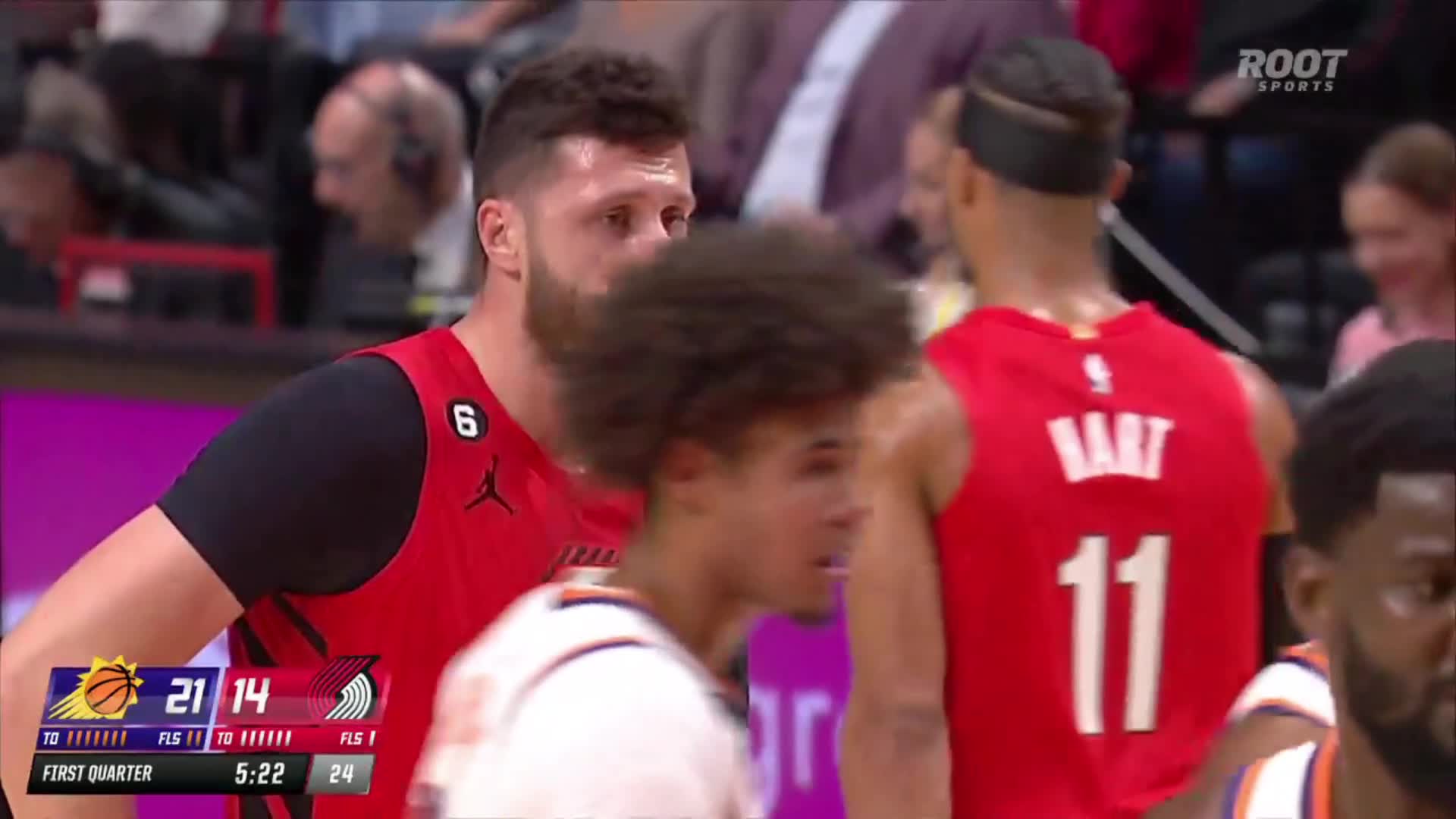 CP3 too small as Nurk goes right through him for the and-1
