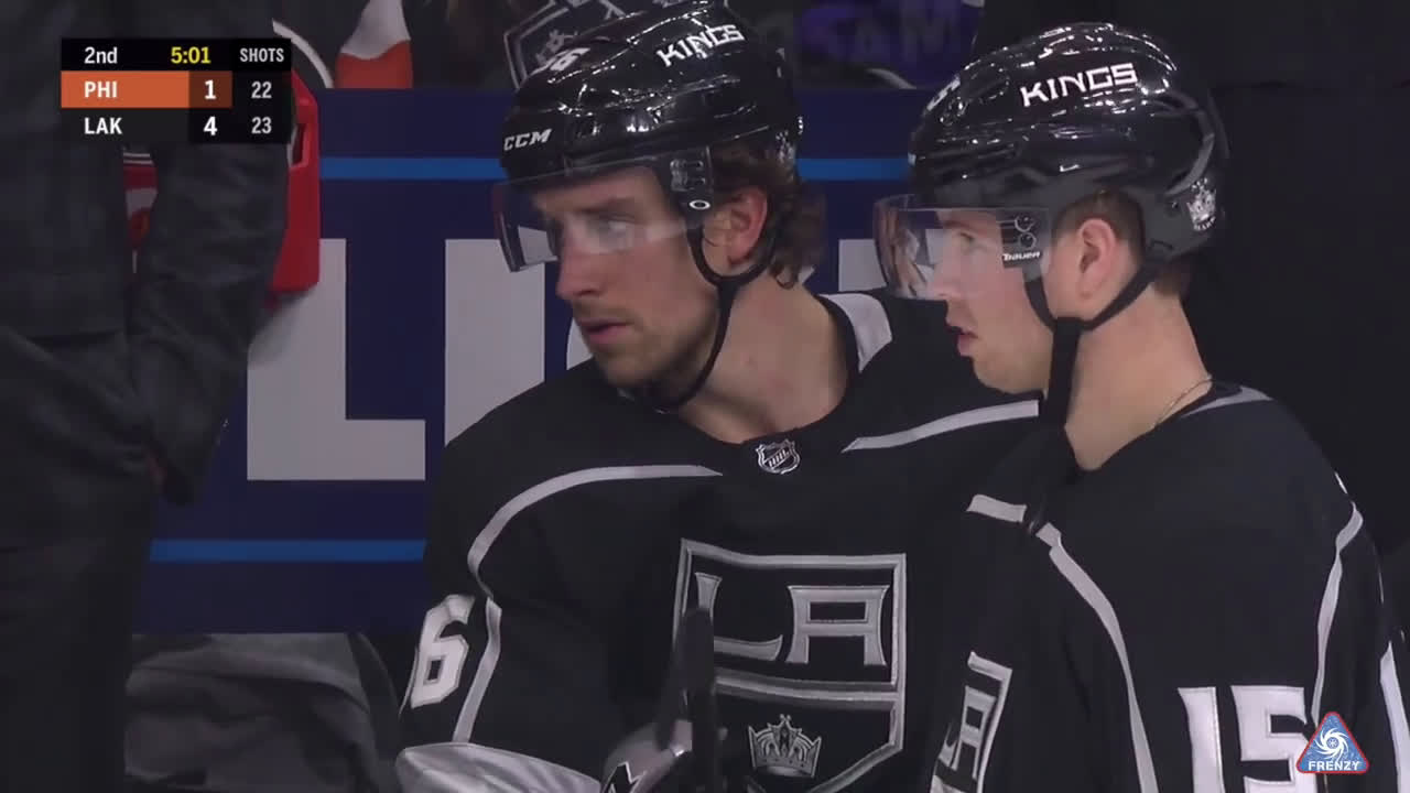 Kurtis MacDermid Goes Flying Into The Flyers Bench After Nice Shoulder ...