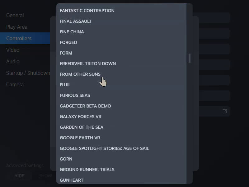 Watch 2020-02-23 OpenVR2Key - 1. SteamVR Settings | Streamable